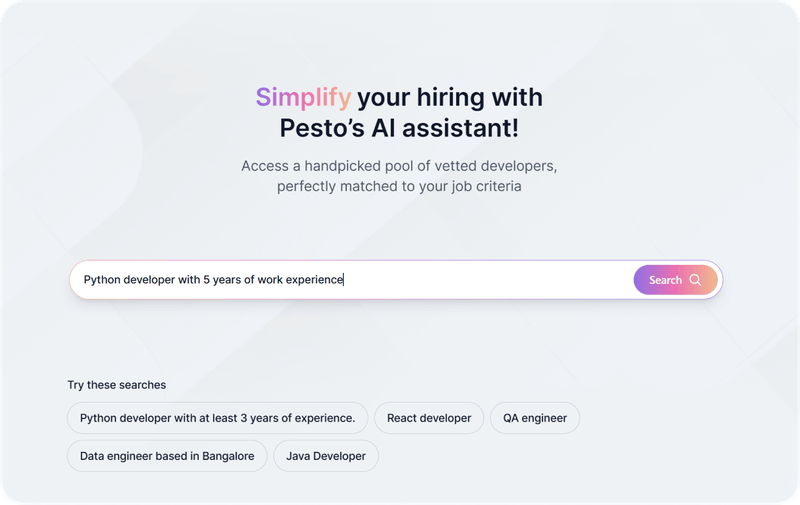 Pesto Tech: Hire Top Remote Developers Using The World’s First AI Recruiter